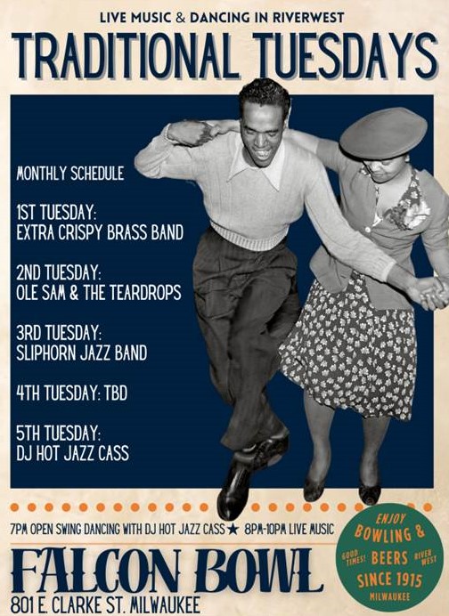“Traditional Tuesdays” Swing Dances at Falcon Bowl | Milwaukee Stomp